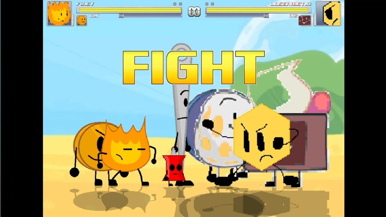 Firey, Coiny, Pin & Needle vs. Loser, Cake, Eggy & Clock - BFDI | M.U.G ...