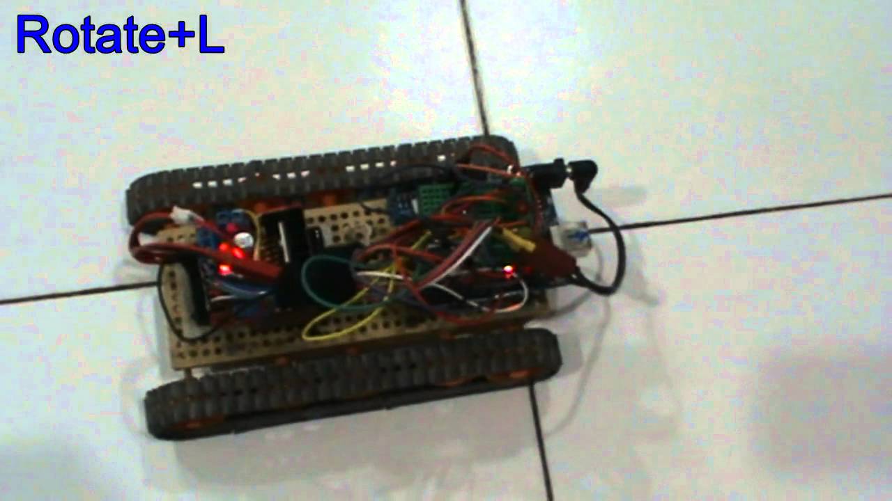Arduino Tracked robot via Bluetooth app. control - YouTube