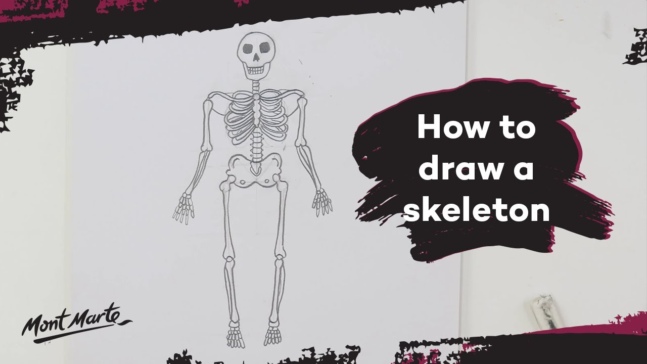 How to draw a skeleton - YouTube