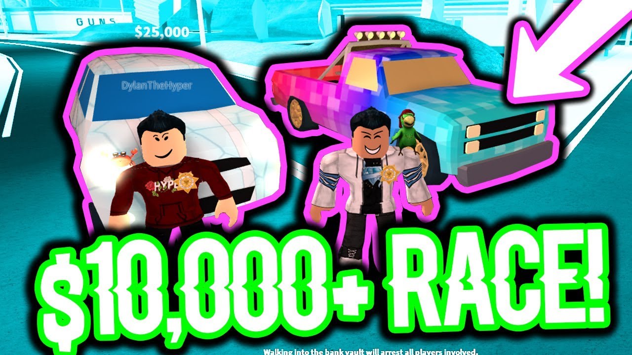 RACING IN ROBLOX JAILBREAK FOR $10,000!!! (Mini Cooper VS Pickup Truck ...