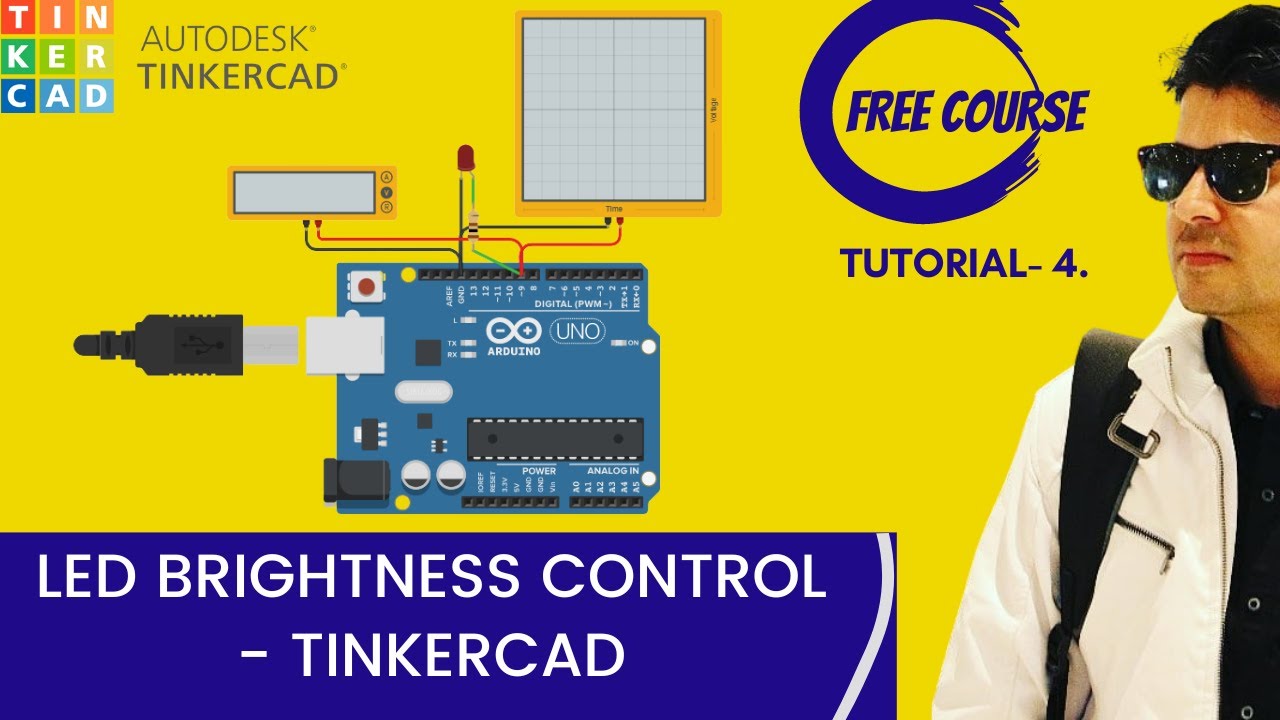 Tinkercad Circuit Tutorial 4 How To Control Brightness Of The Led Fading Youtube