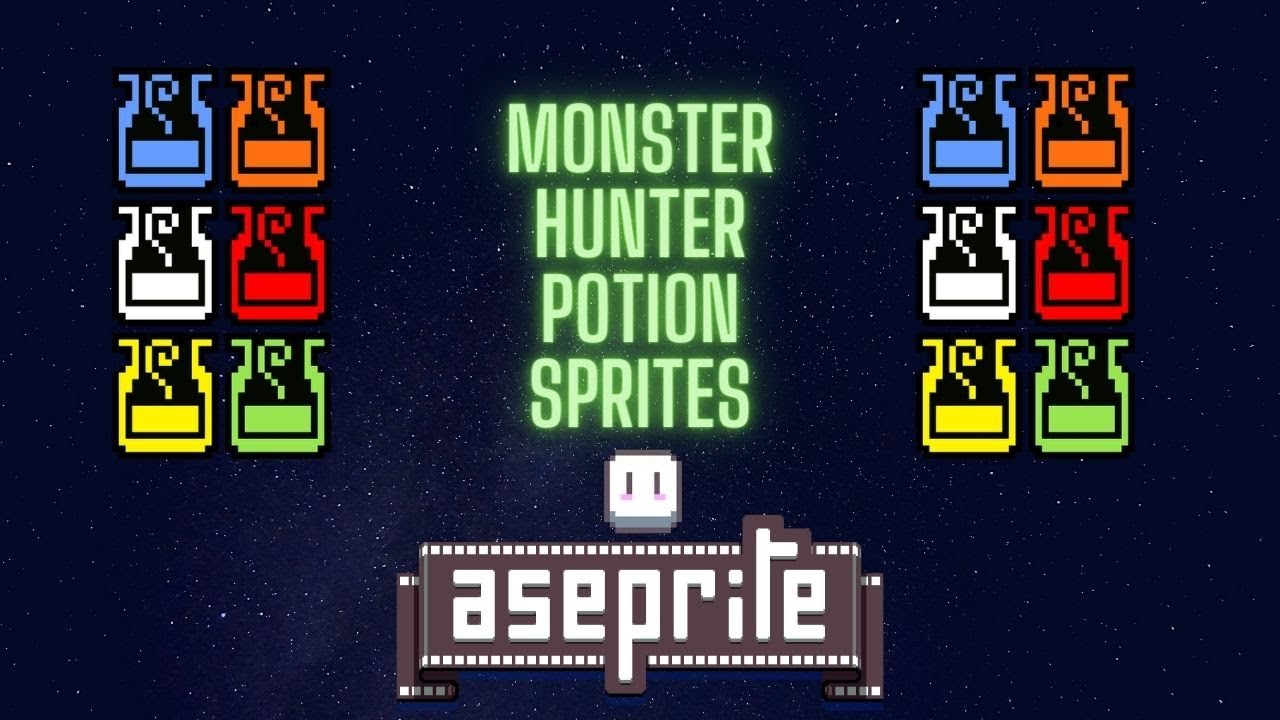 Drawing Monster Hunter Potion Sprites In Aseprite [Potion, Antidote ...