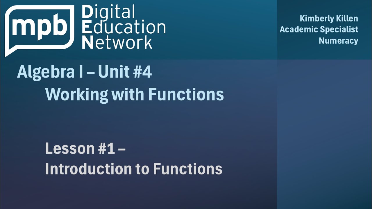 Algebra I Unit 4 Lesson 1 Introduction to Functions - YouTube