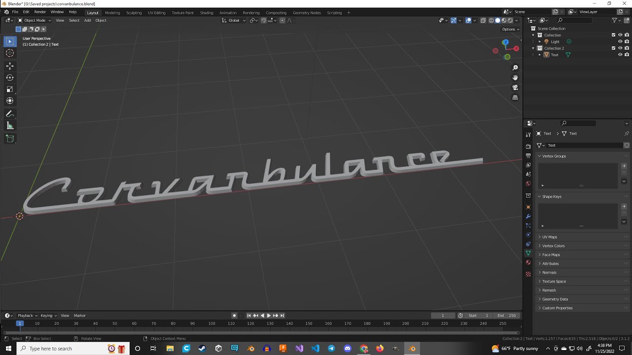 Modeling custom emblems for a Corvair van - YouTube