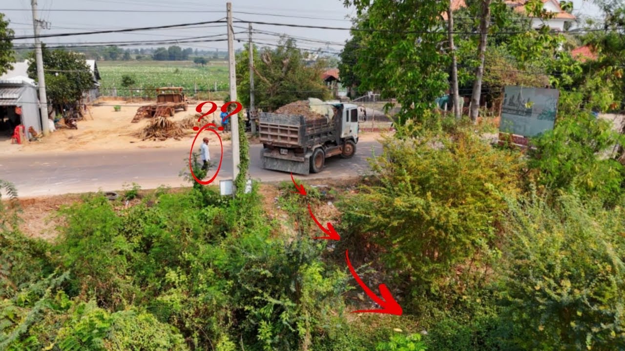 Nicely Starting New PROJECT Best Working Landfill On Lowland Area by Power Dozer Push & 5-Ton ...