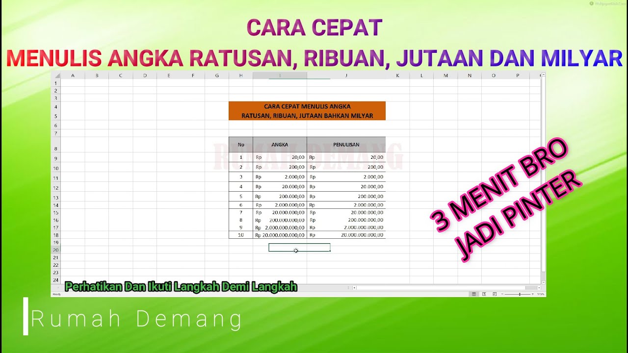 Cara Cepat Menulis Angka Ratusan Ribuan Jutaan Dan Milyar - YouTube