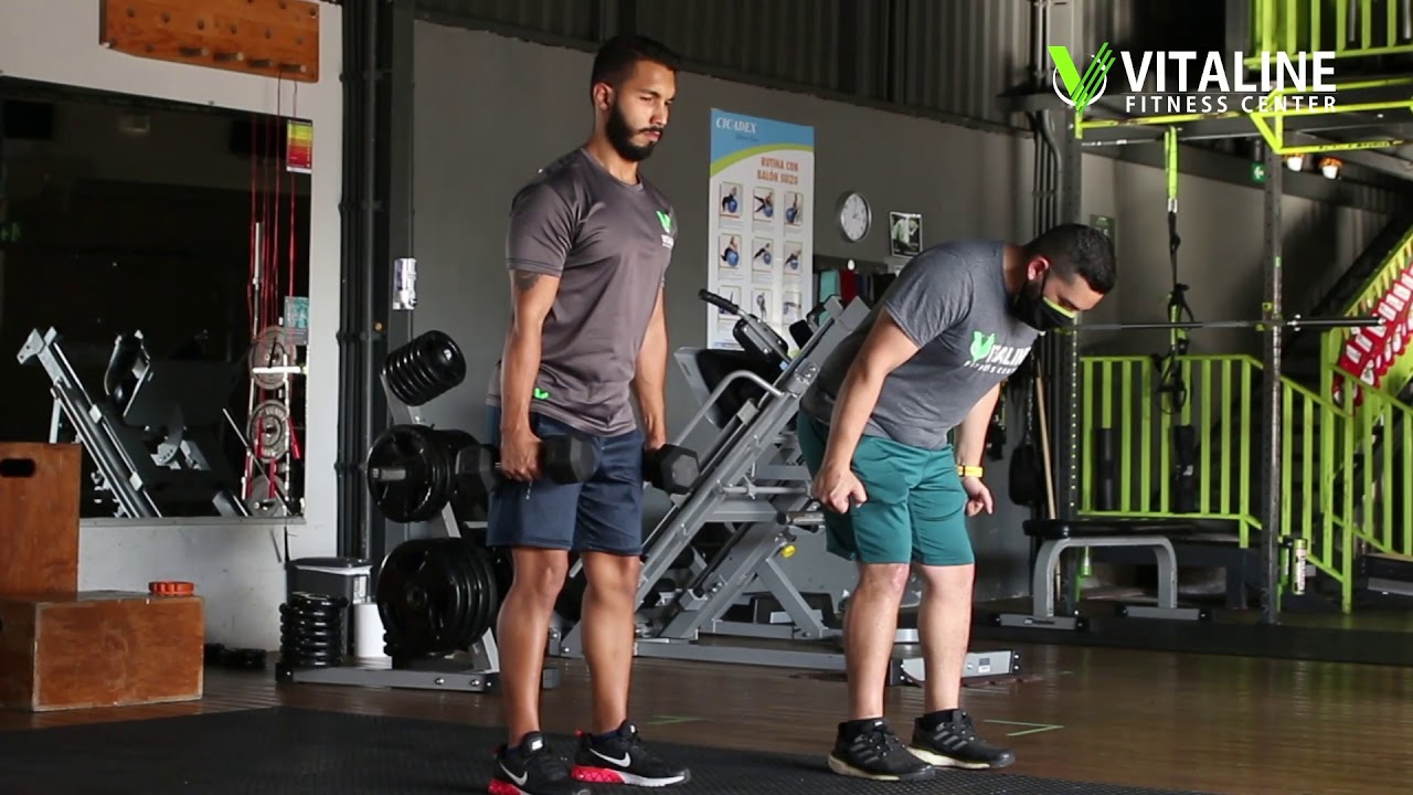 Remo Horizontal con Mancuernas - YouTube