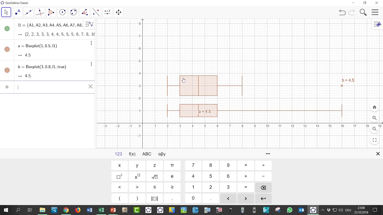 GeoGebra Befehl Boxplot Mathago - YouTube