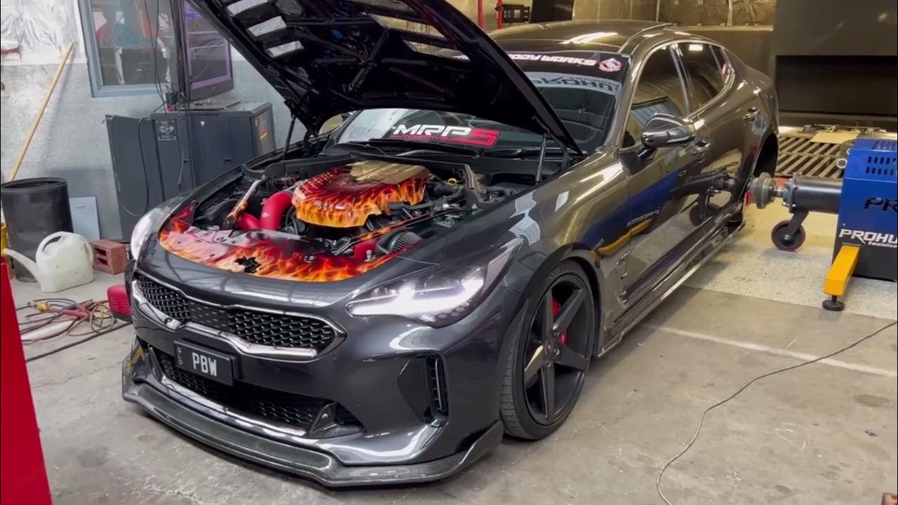Hypergear Kia Stinger 3.3L Twin turbocharger dyno and tune 633rwhp - YouTube