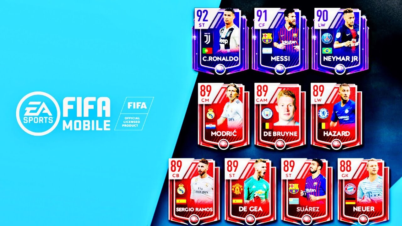 10 HIGHEST RATED PLAYERS IN FIFA 19 MOBILE- Ronaldo, Messi, Neymar ...