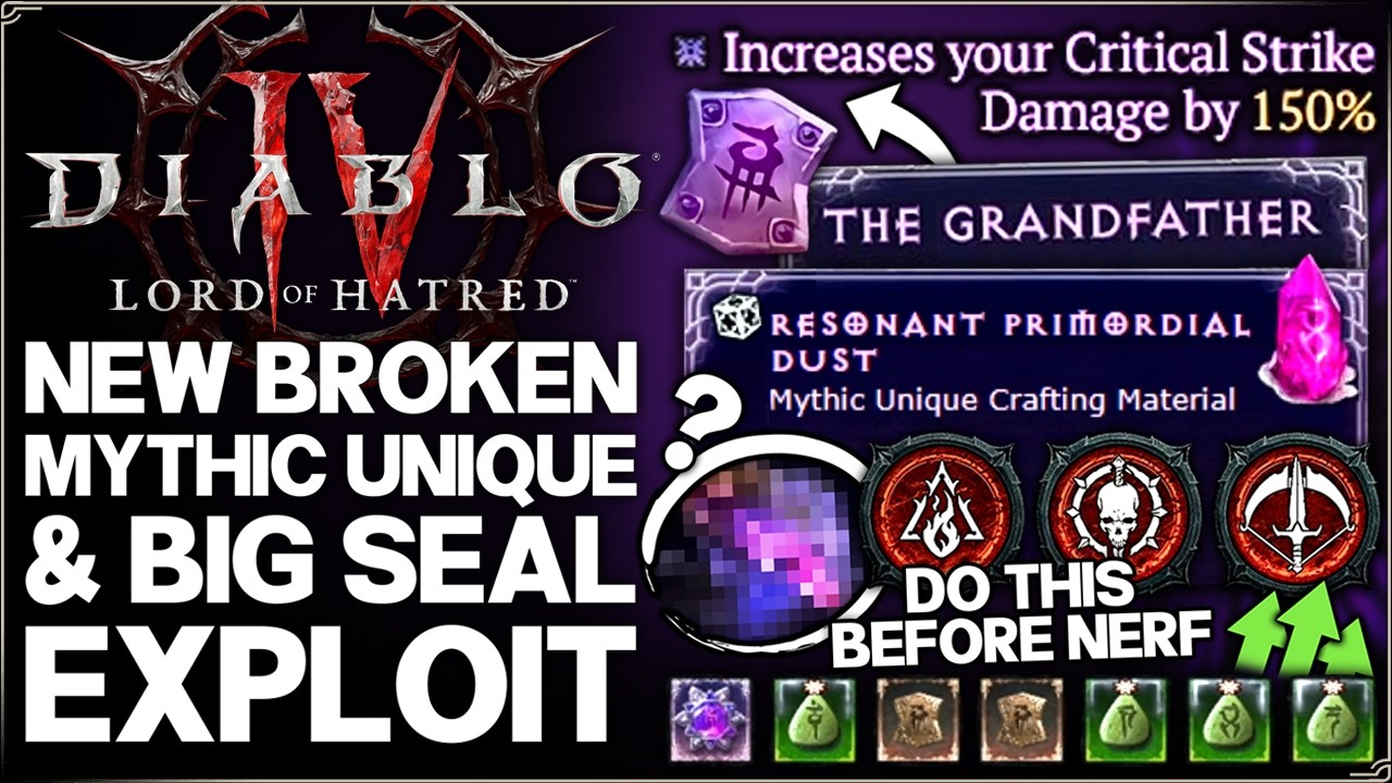 Diablo 4 - WARNING: Mythic Seal Exploit, New BROKEM Mythic Found, OP ...