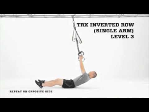 TRX Inverted Row single arm level3 - YouTube