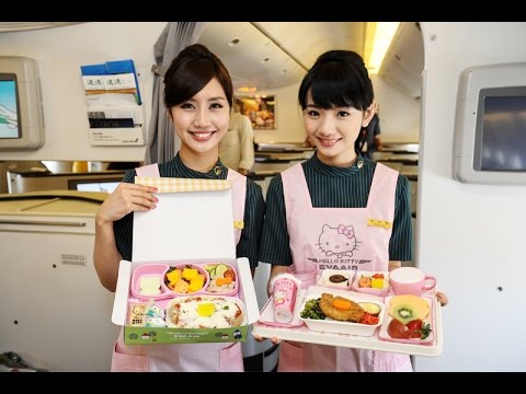 $4,752 FIRST CLASS / BUSINESS CLASS Hello Kitty Plane on Eva Air Royal ...