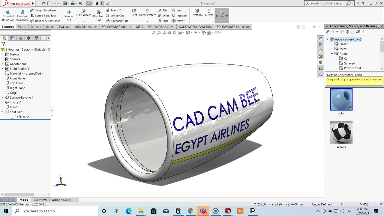Jet Engine Part (3) Housing in Solidworks - YouTube