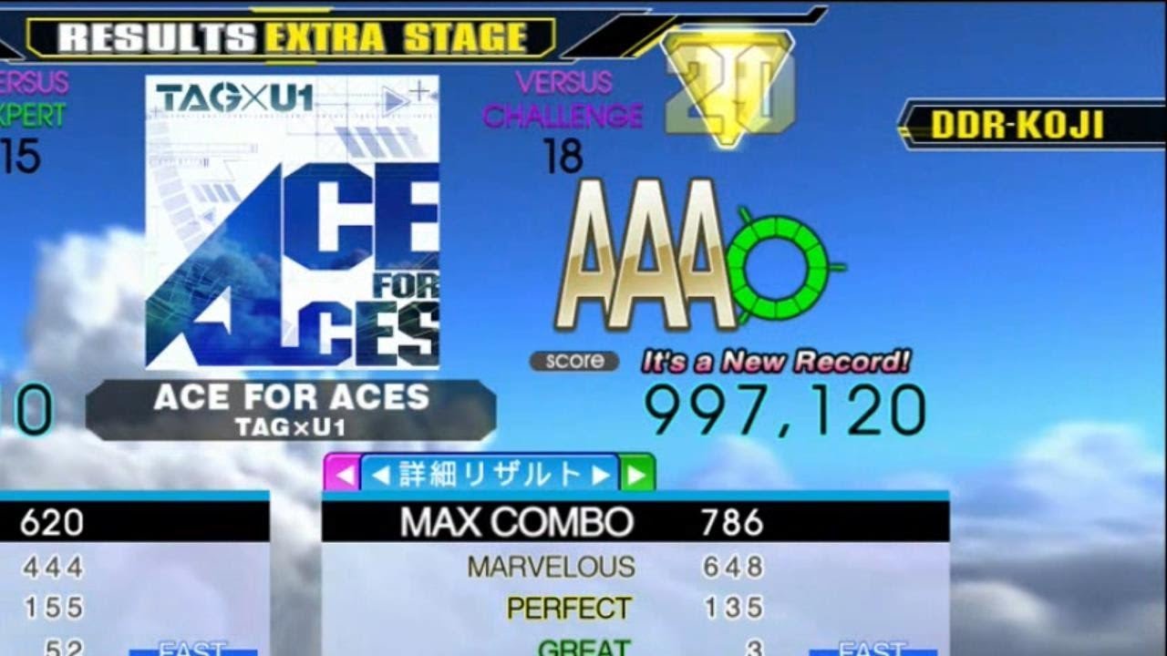 [DDR A] ACE FOR ACES [Single-CHALLENGE] 997,120 FC by DDR-KOJI - YouTube