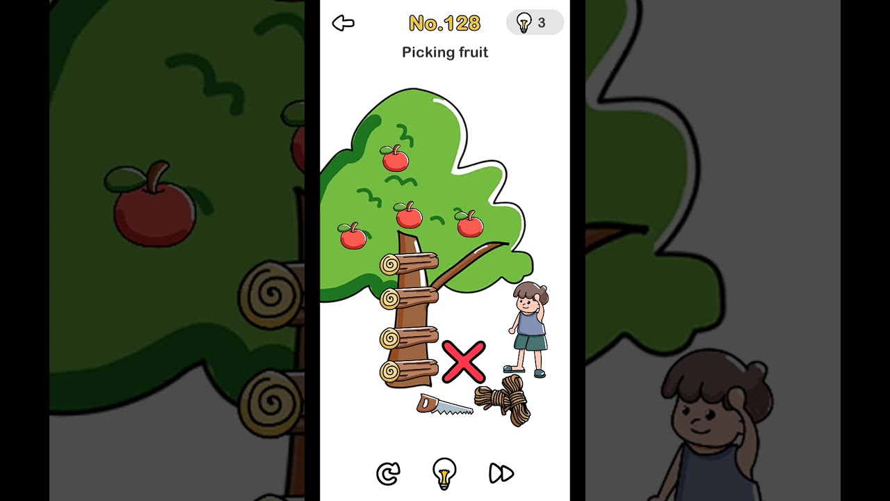 Brain out level 128. Picking fruit. - YouTube