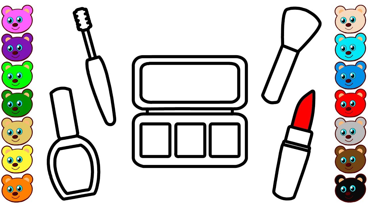 Coloring for Kids with Makeup Set for Mom - Coloring Book for Chidlren ...