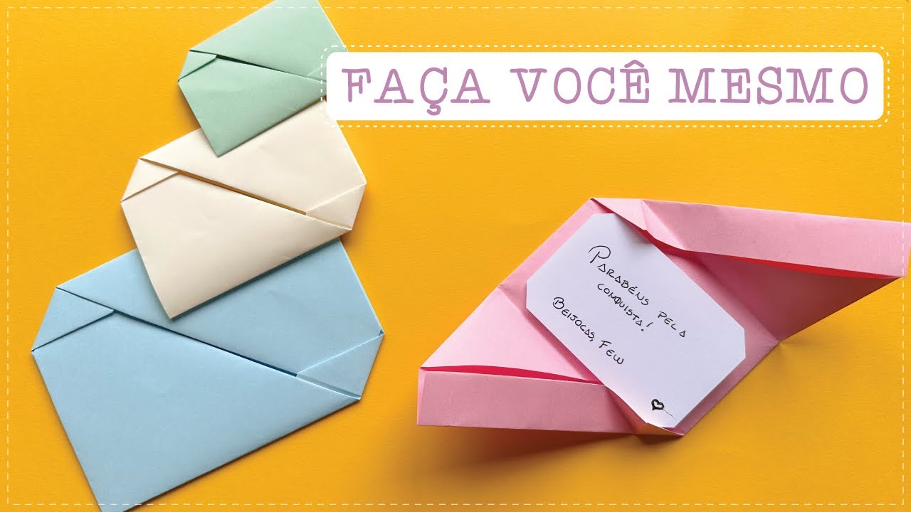 DIY - ENVELOPE SUPER FÁCIL SOMENTE COM DOBRADURAS - SEM COLA! | COMO ...