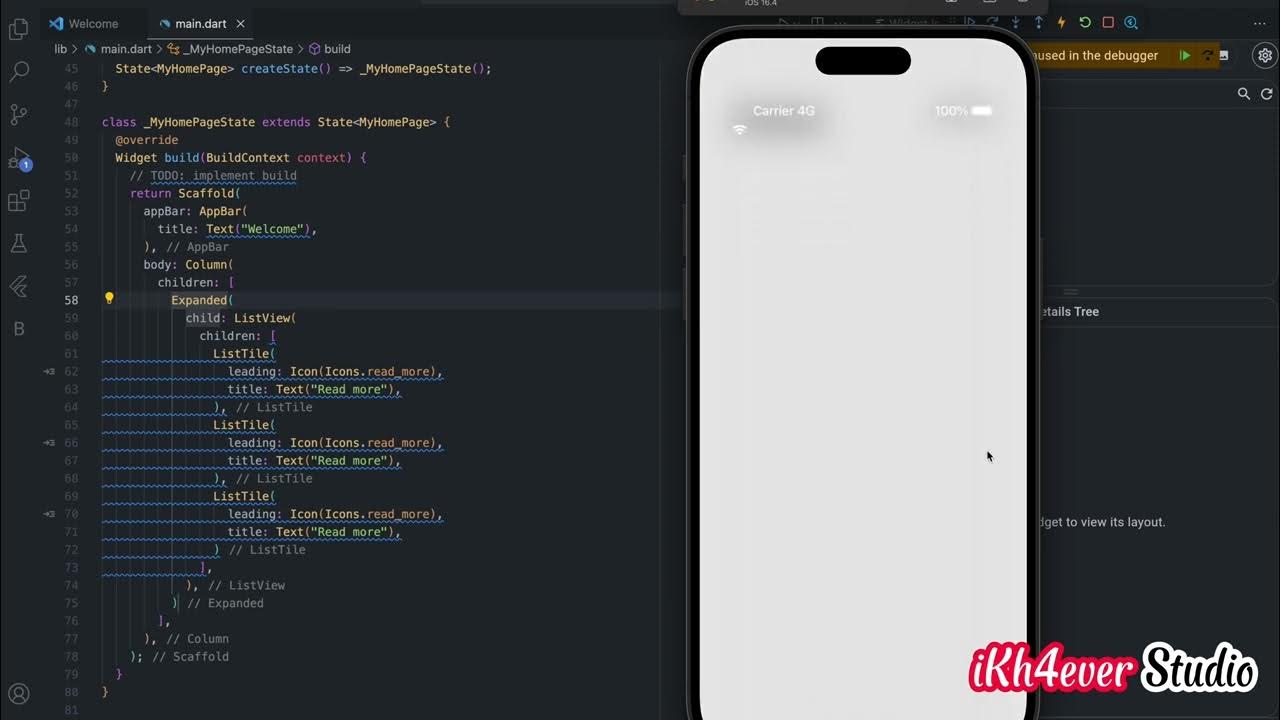How to use listview inside column using Expaned Flutter 2023 - YouTube