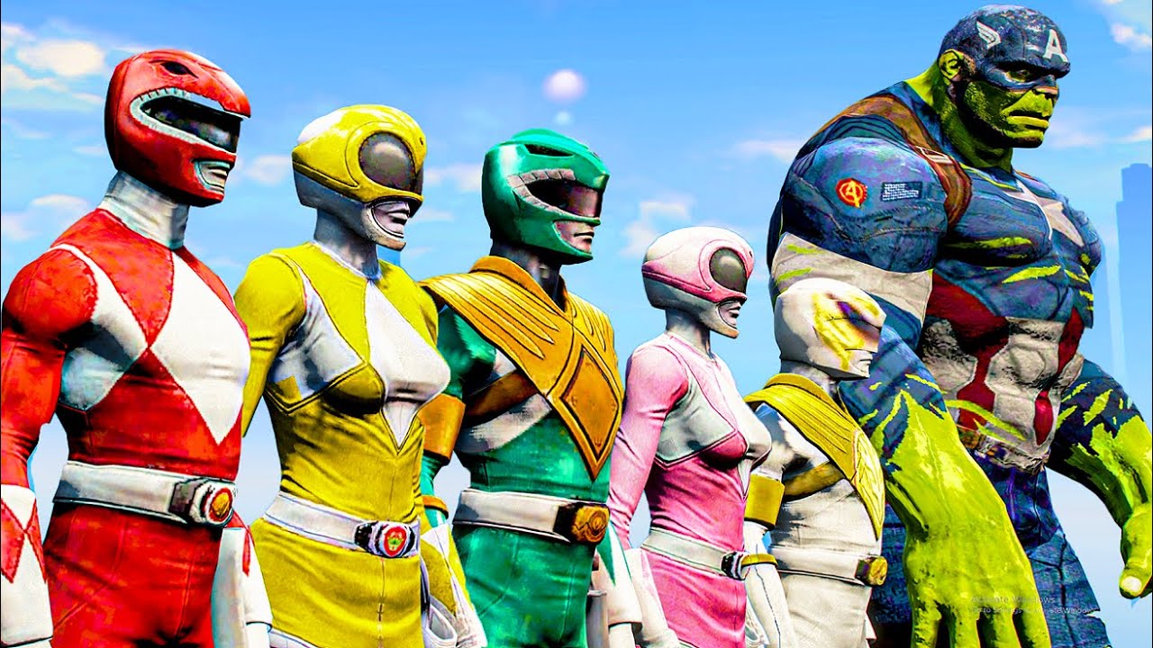 Captain Hulk vs Power Rangers Mighty Morphin - What If - YouTube