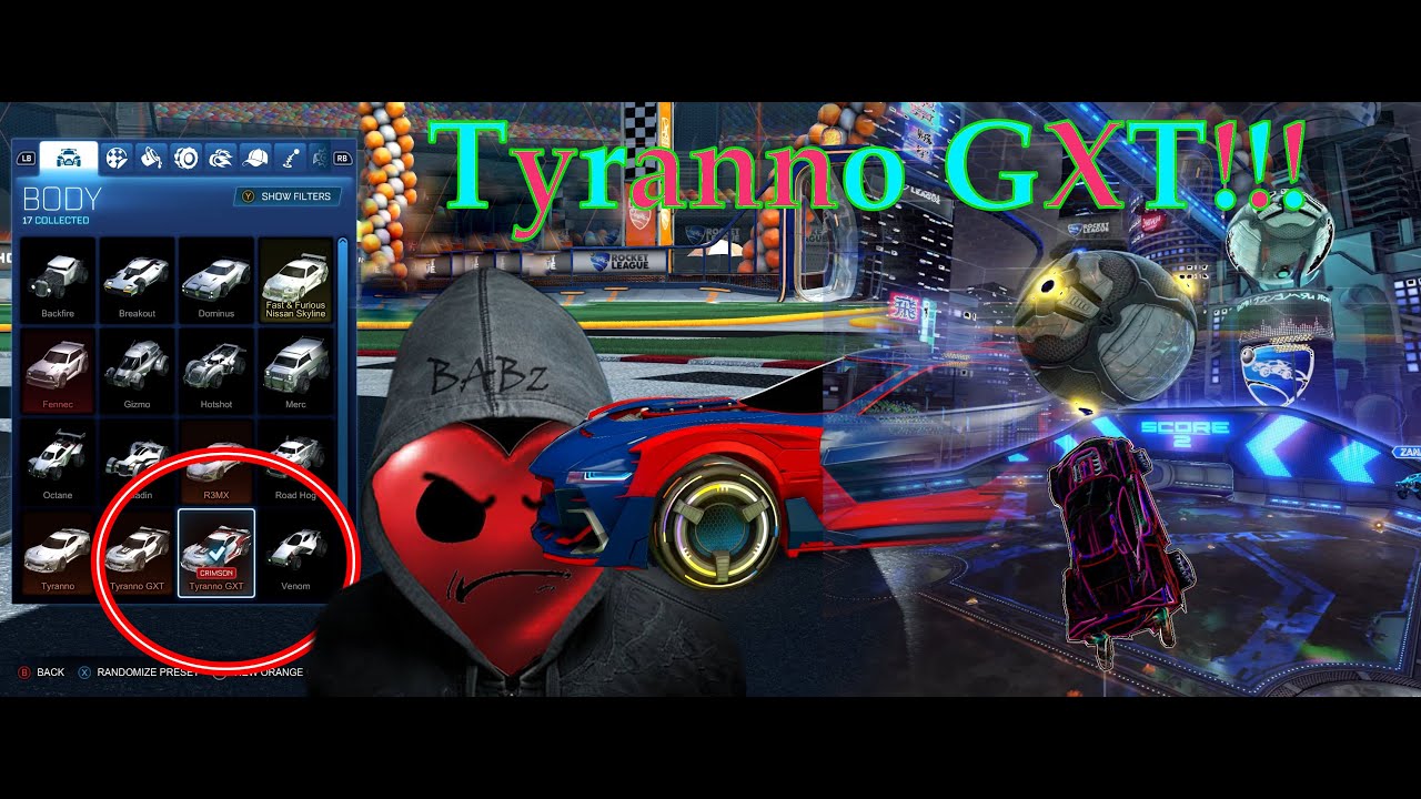 Rocket League Showcase! Tyranno GXT (Crimson Painted!) - with BABz ...
