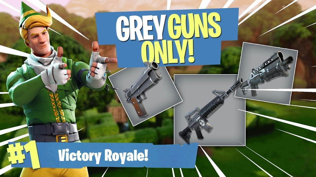 Doing grey weapons only challenge Fortnite (intense ending!) - YouTube