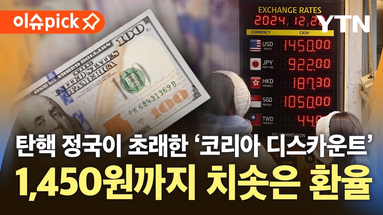 [이슈픽] 1,450원까지 치솟은 환율…탄핵 정국이 초래한 '코리아 디스카운트' / YTN - YouTube
