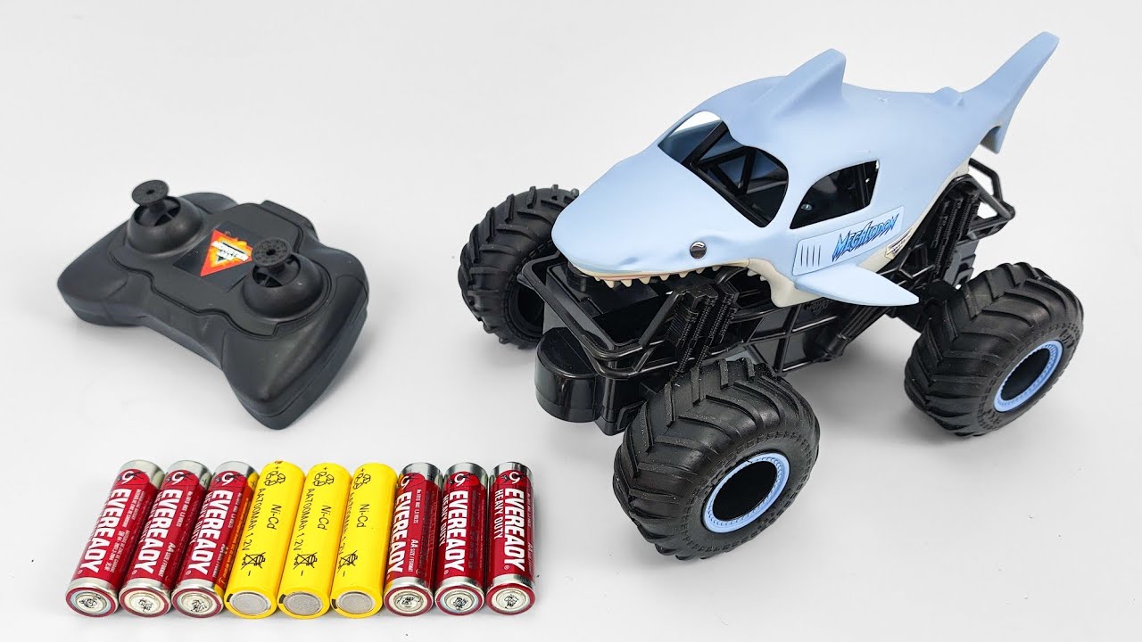 Unboxing RC Monster Jam Megalodon 1:24 Scale, Police Car RC 1:18 Scale ...