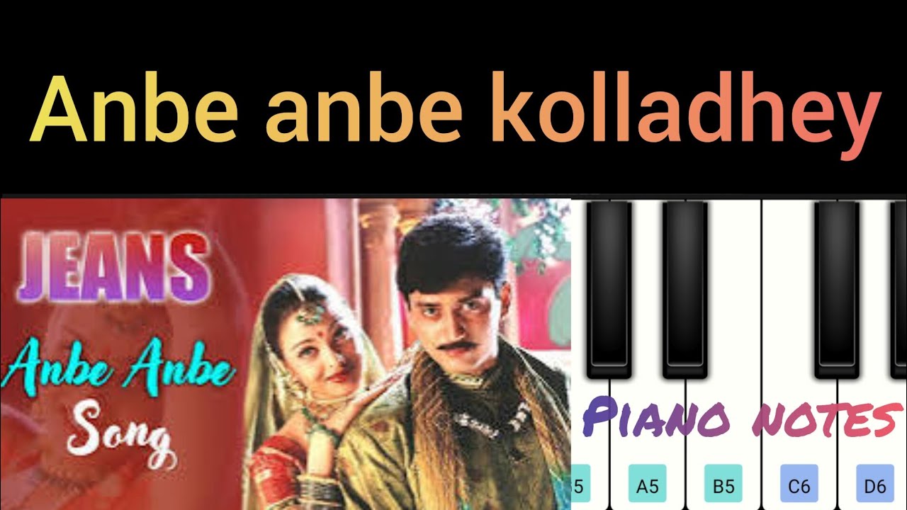 Anbe anbe from jeans piano notes #perfectpiano #anbeanbe #jeans # ...