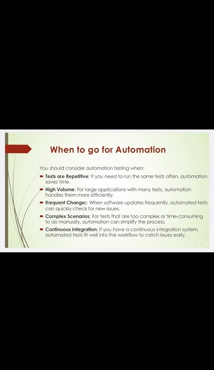 When To Go For Automation Shorts Selenium Qaautomation Testing Youtube