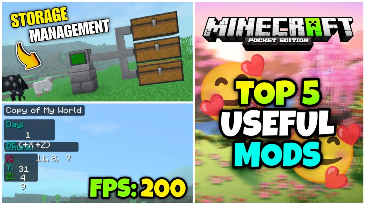 Top 5 Useful Mods For Minecraft Pocket Edition 1.20+ 🤯 - YouTube