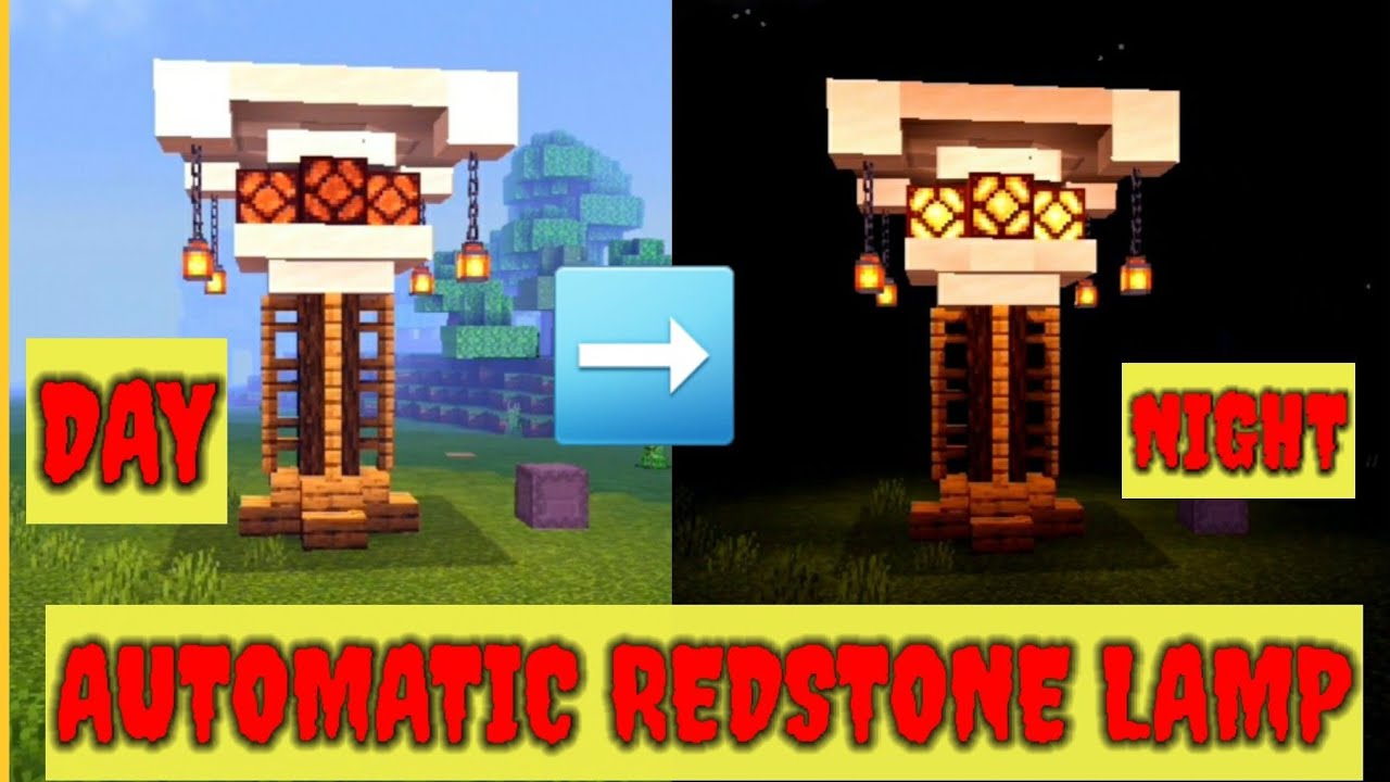 AUTOMATIC REDSTONE LAMP FOR STREET LIGHT IN MINECRAFT / STREET LIGHT ...