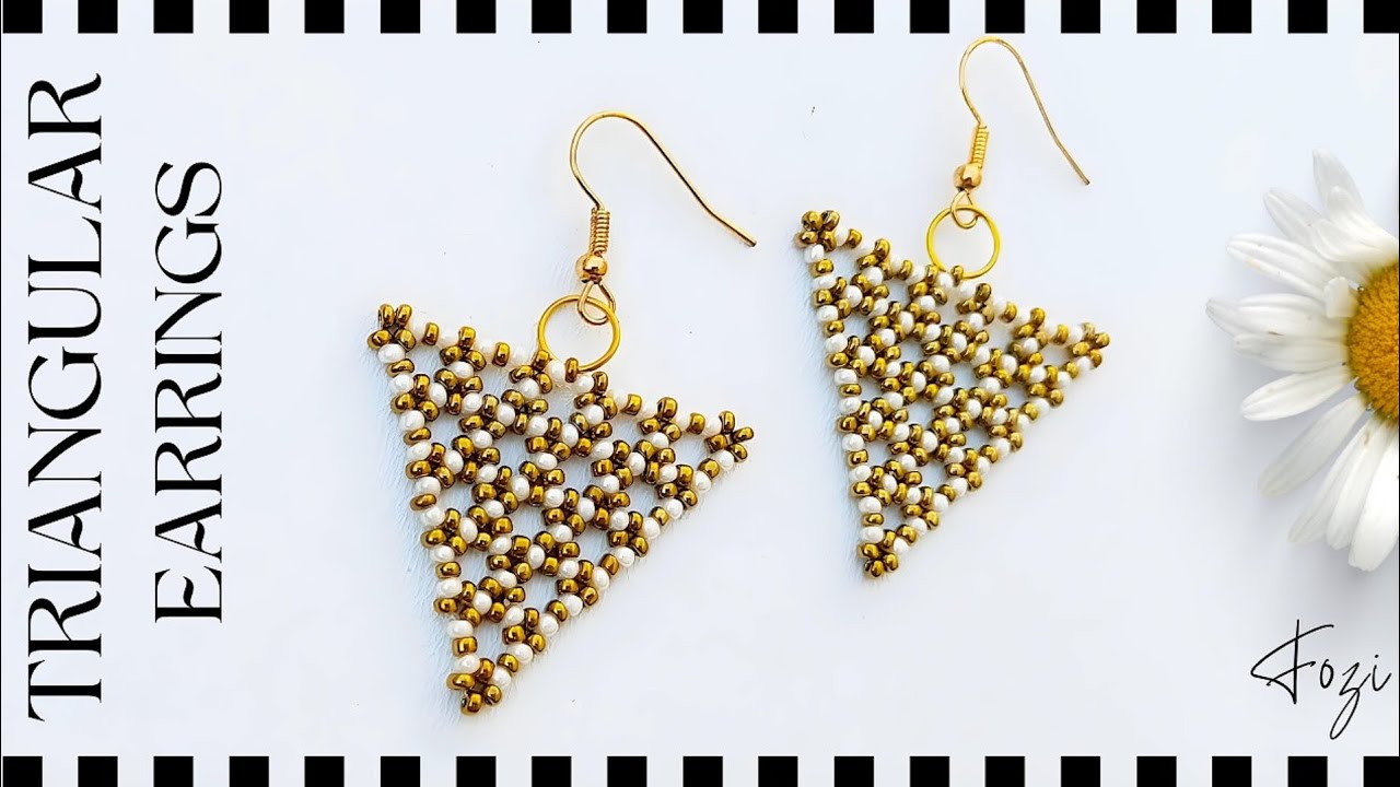 Beaded Triangle Earrings Tutorial | How to Make Seed Bead Earrings ...