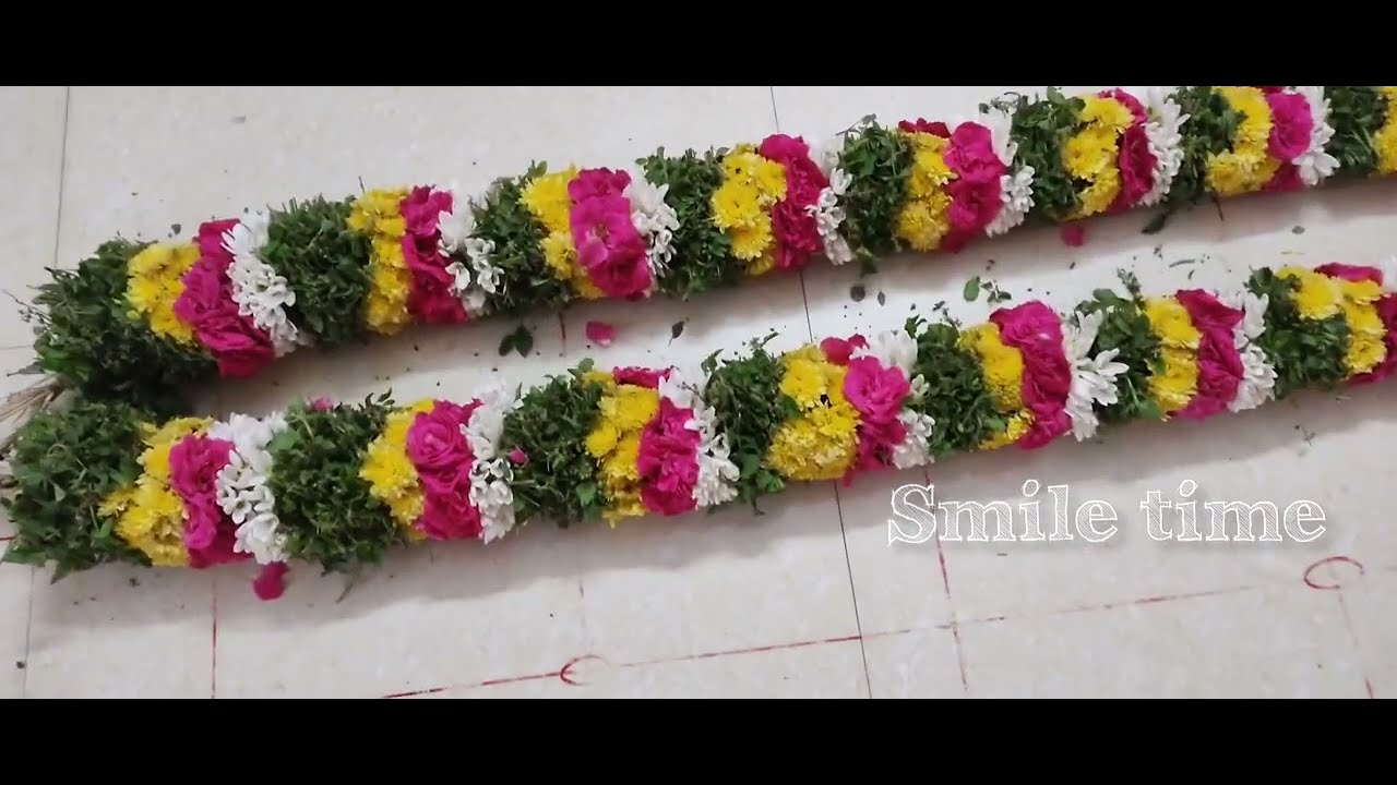 flower garland making home big gaja malai andal malai temple Garland ...