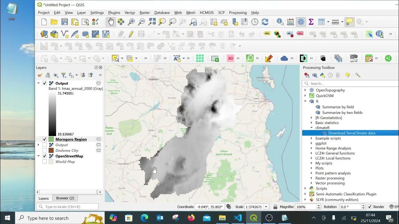 Downloading Terraclimate Dataset In QGIS using rsx algorithm(demo) - YouTube