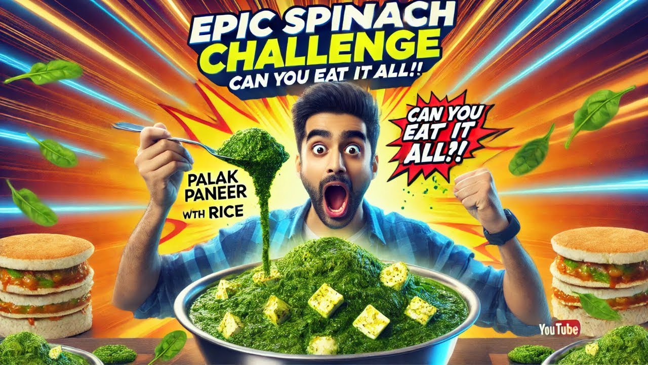 EATING PALAK PANEER WITH RICE–CAN I FINISH IT? 🤯🥗🍚 EATING PALAK PANEER ...