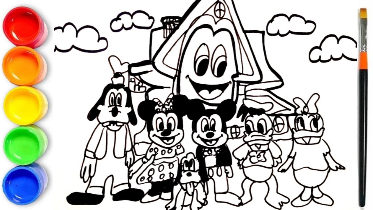 Mickey Mouse and His Friends Drawing and Coloring | Mickey Mouse ...