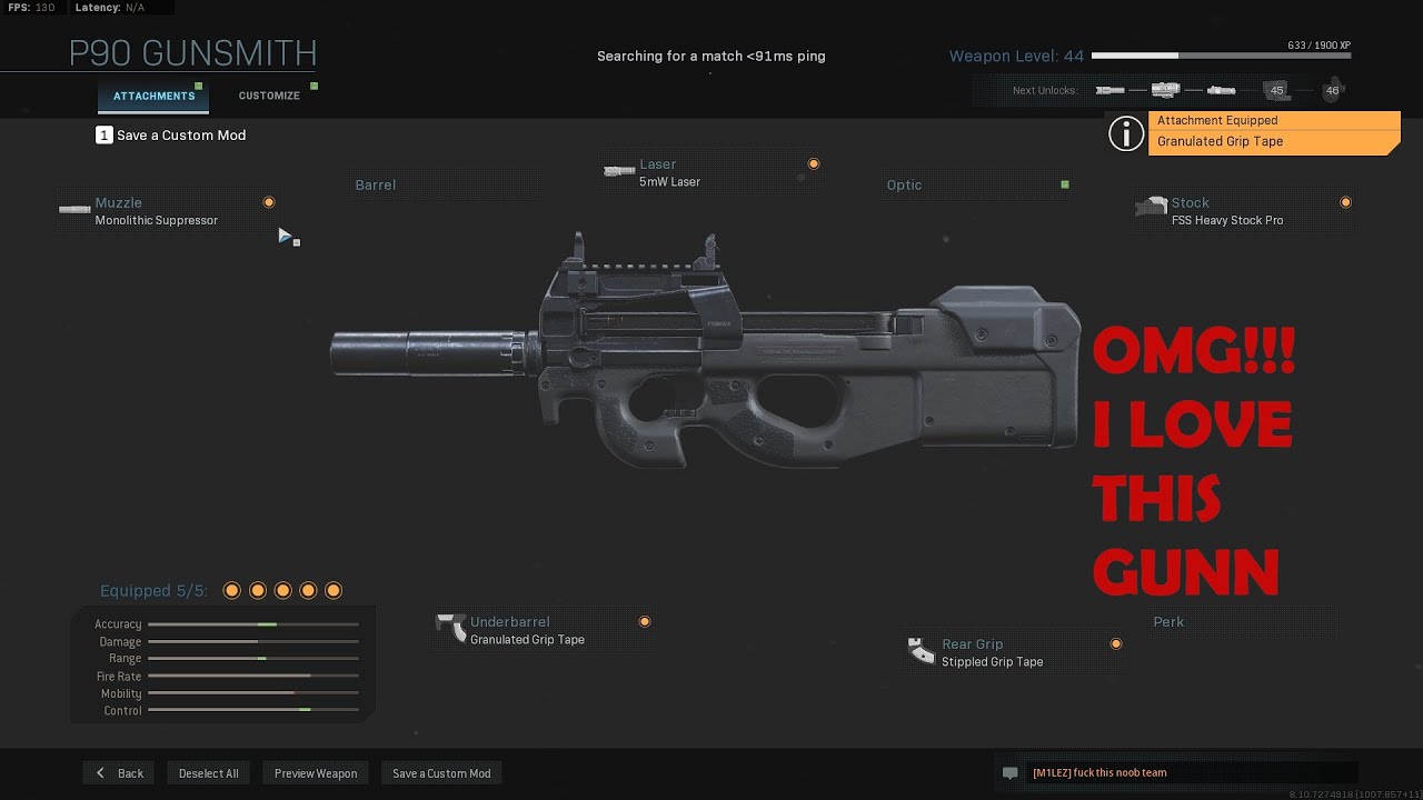 Call Of Duty Modern Warfare-The P90 is really good you have to try it ...