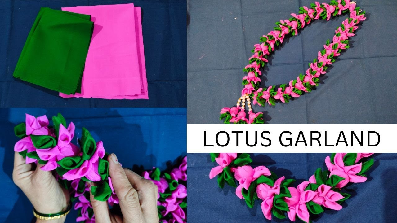 Cloth lotus garland | New design hara | home decor | Pooja item | easy ...