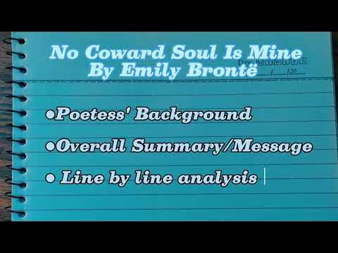 No Coward Soul Is Mine By Emily Brontë Analysis [ + Overall Summary and ...