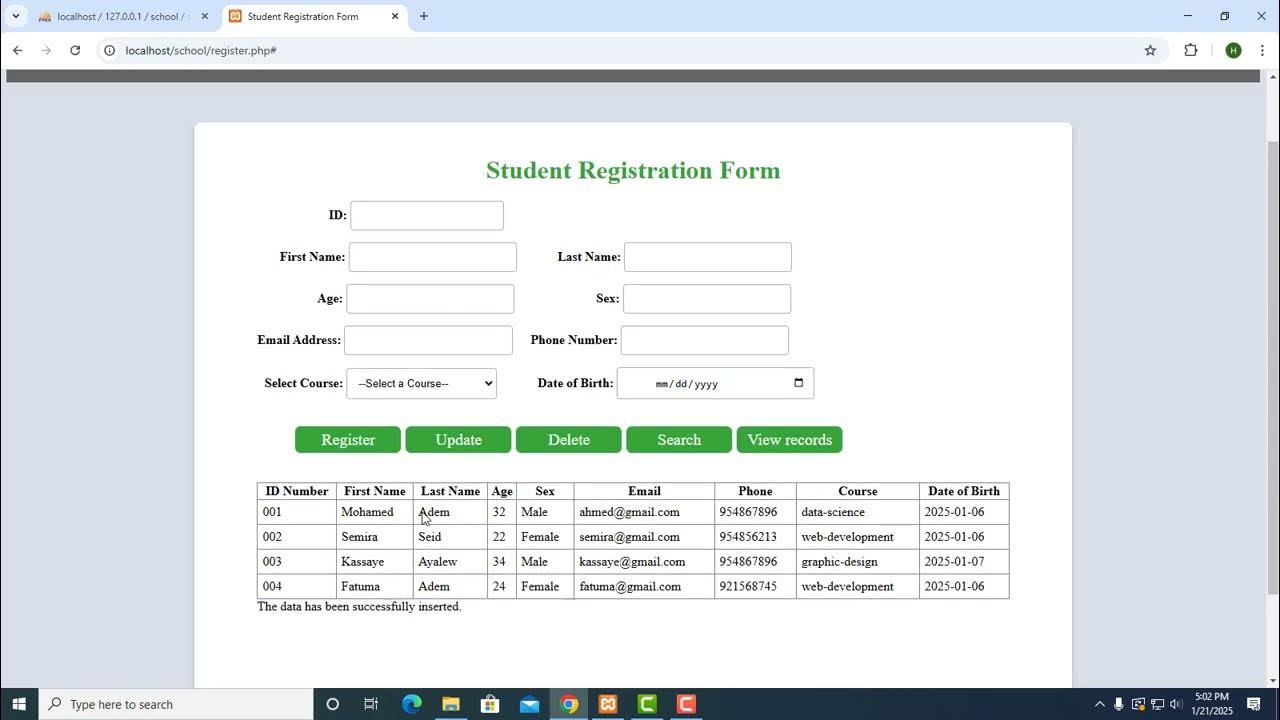 Introduction about how to make Student Registration System using html css php and mysql in ...