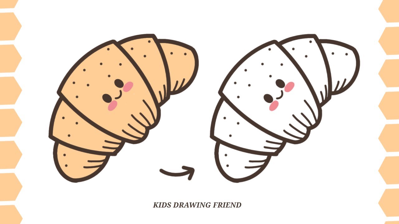 How To Draw Easy Cute Croissant Step by Step Drawing And Coloring ...