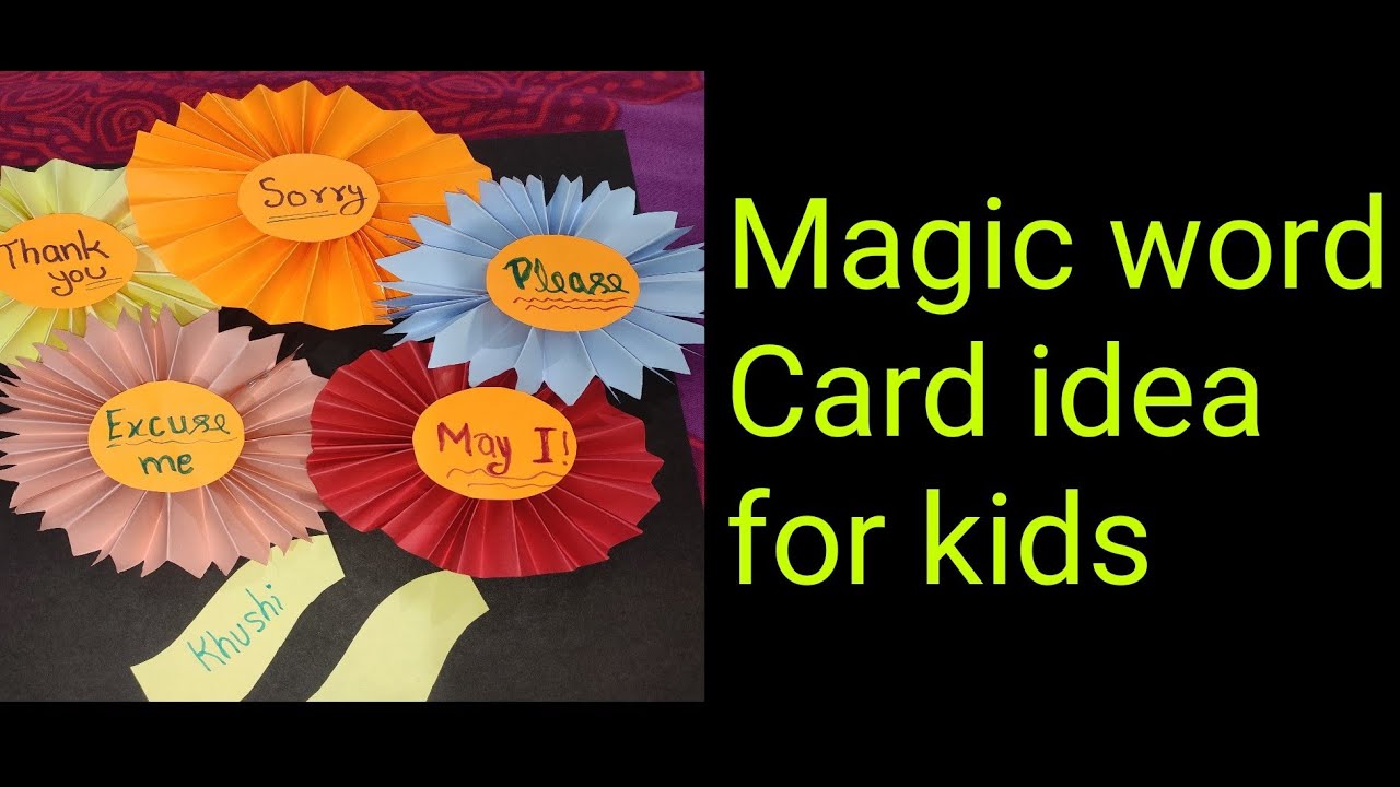 Magic words Card TLM for primary school| Thankyou card for kids| Paper ...