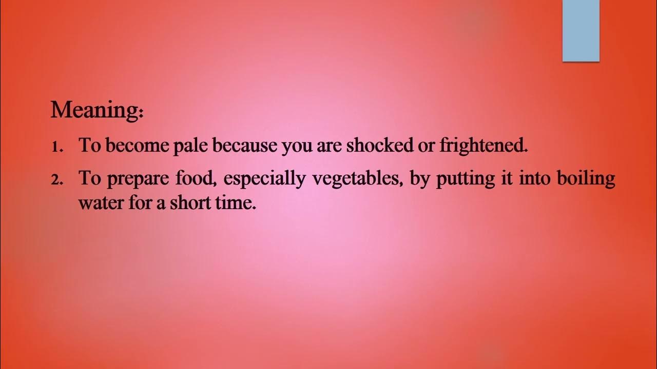 Blanch Meaning and Example Sentences - YouTube