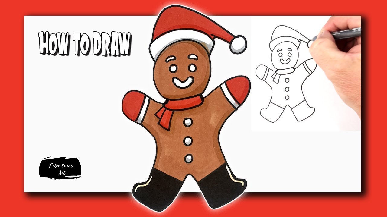 How To Draw A Gingerbread Man EASY YouTube How To Draw A Gingerbread Man EASY YouTube