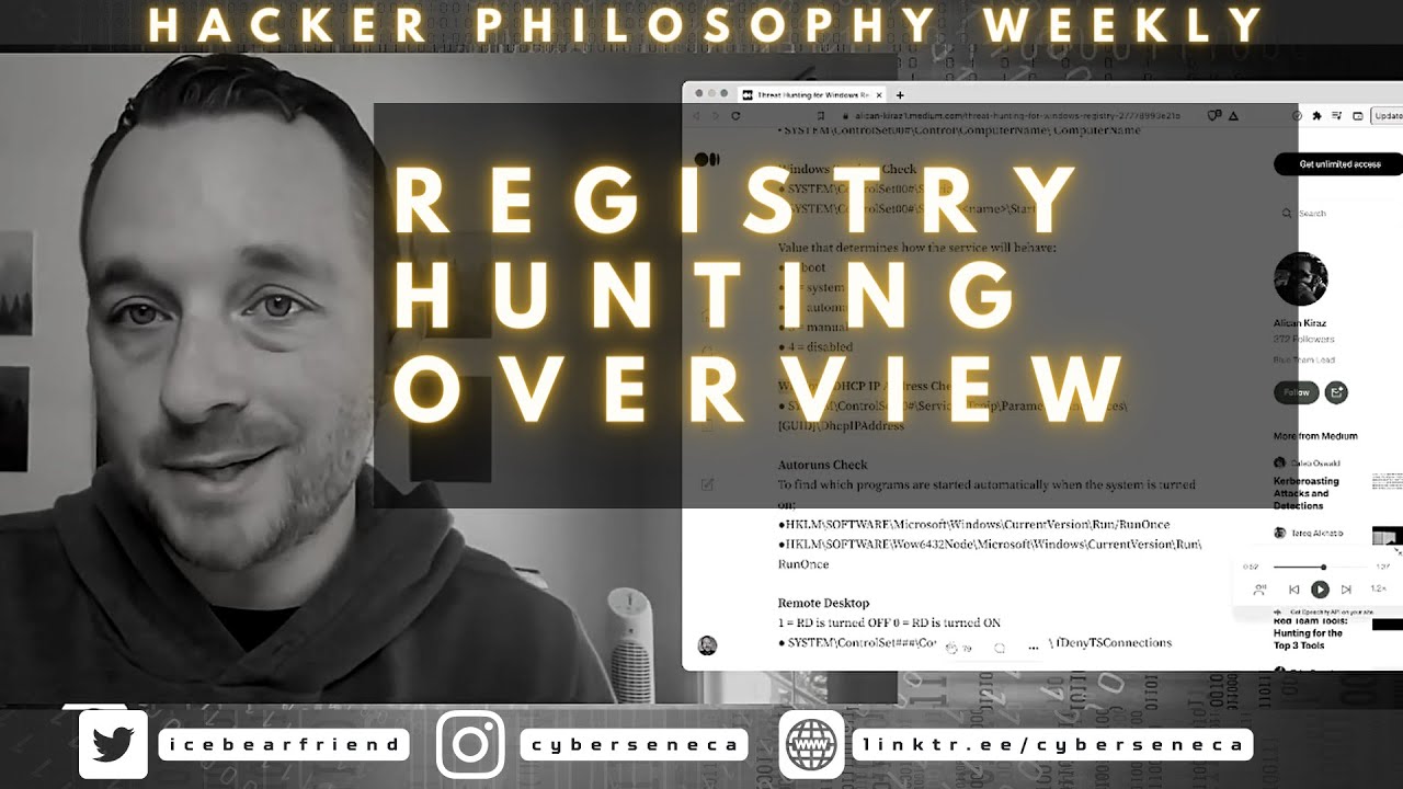 Registry Hunting Overview - Hacker Philosophy Weekly - YouTube