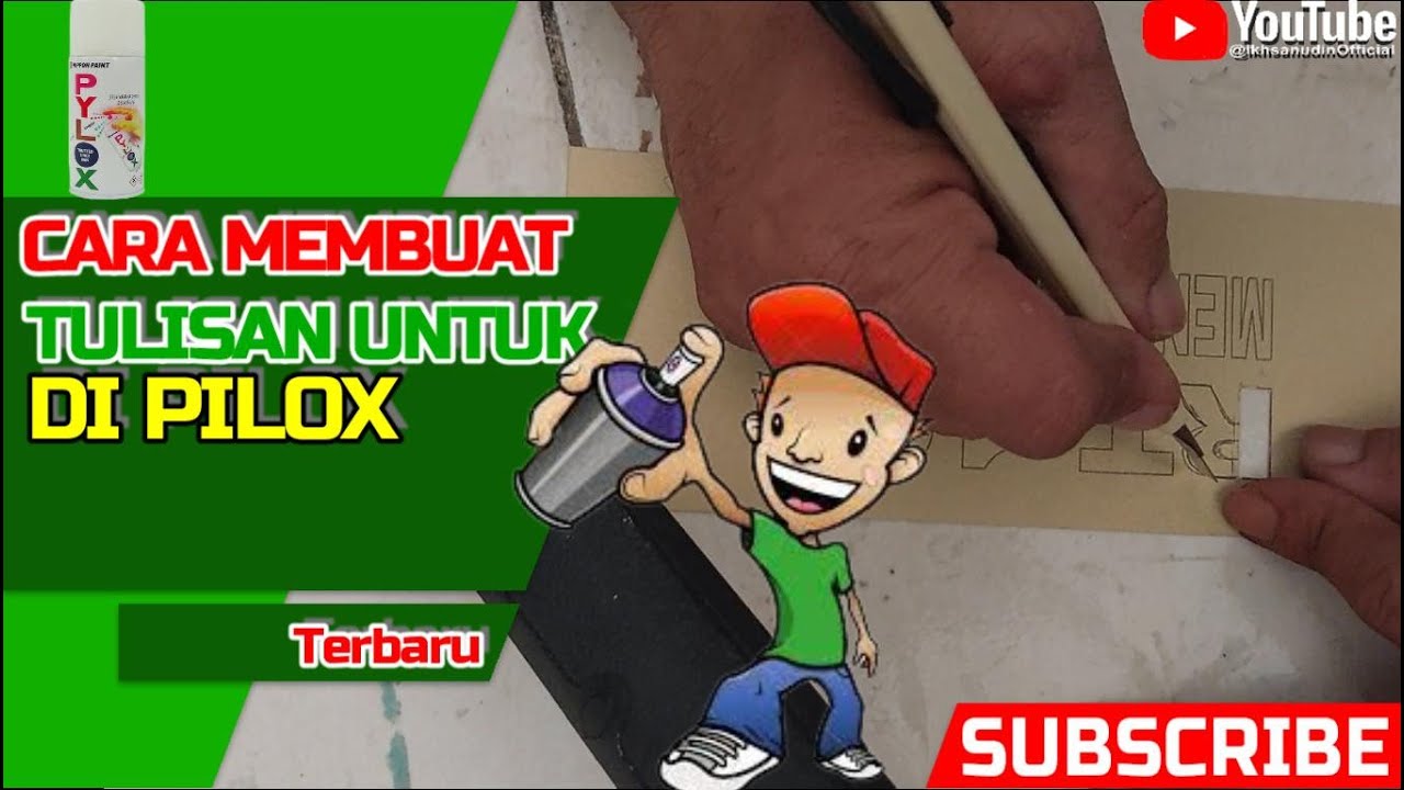 cara membuat tulisan untuk di pilox - YouTube