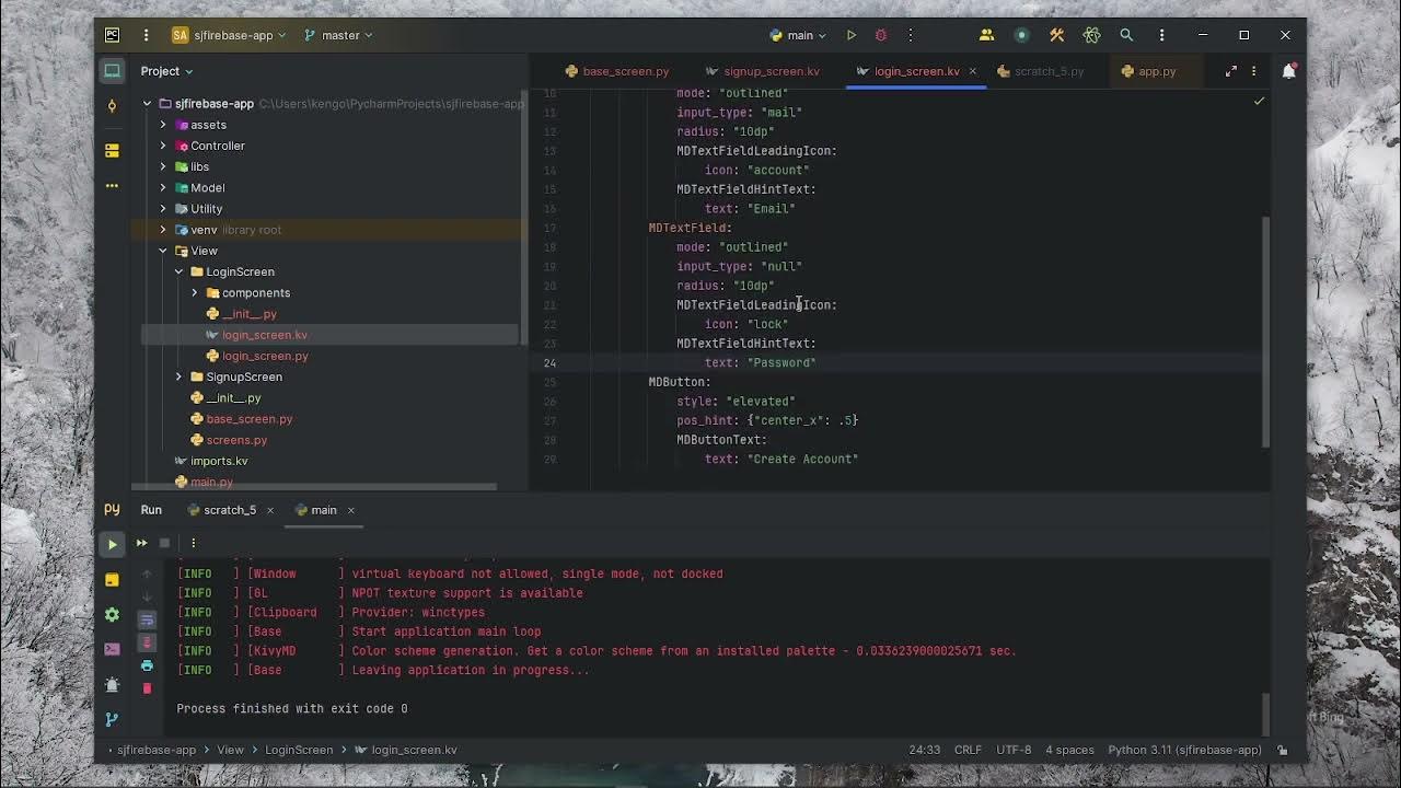 Designing The Login Screen of KivyMD Firebase Android App - YouTube