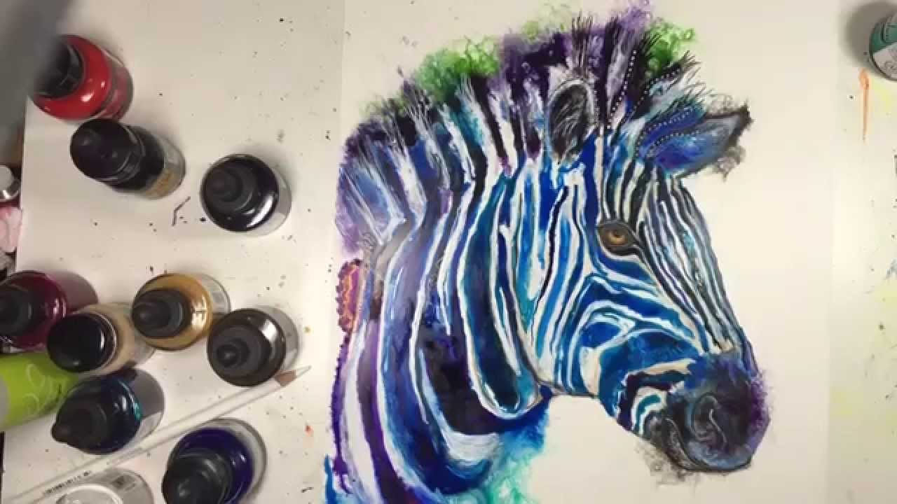 Speed Painting Animal Art Zebra Using Acrylic And India Inks On Yupo speed-painting-animal-art-zebra-using-acrylic-and-india-inks-on-yupo