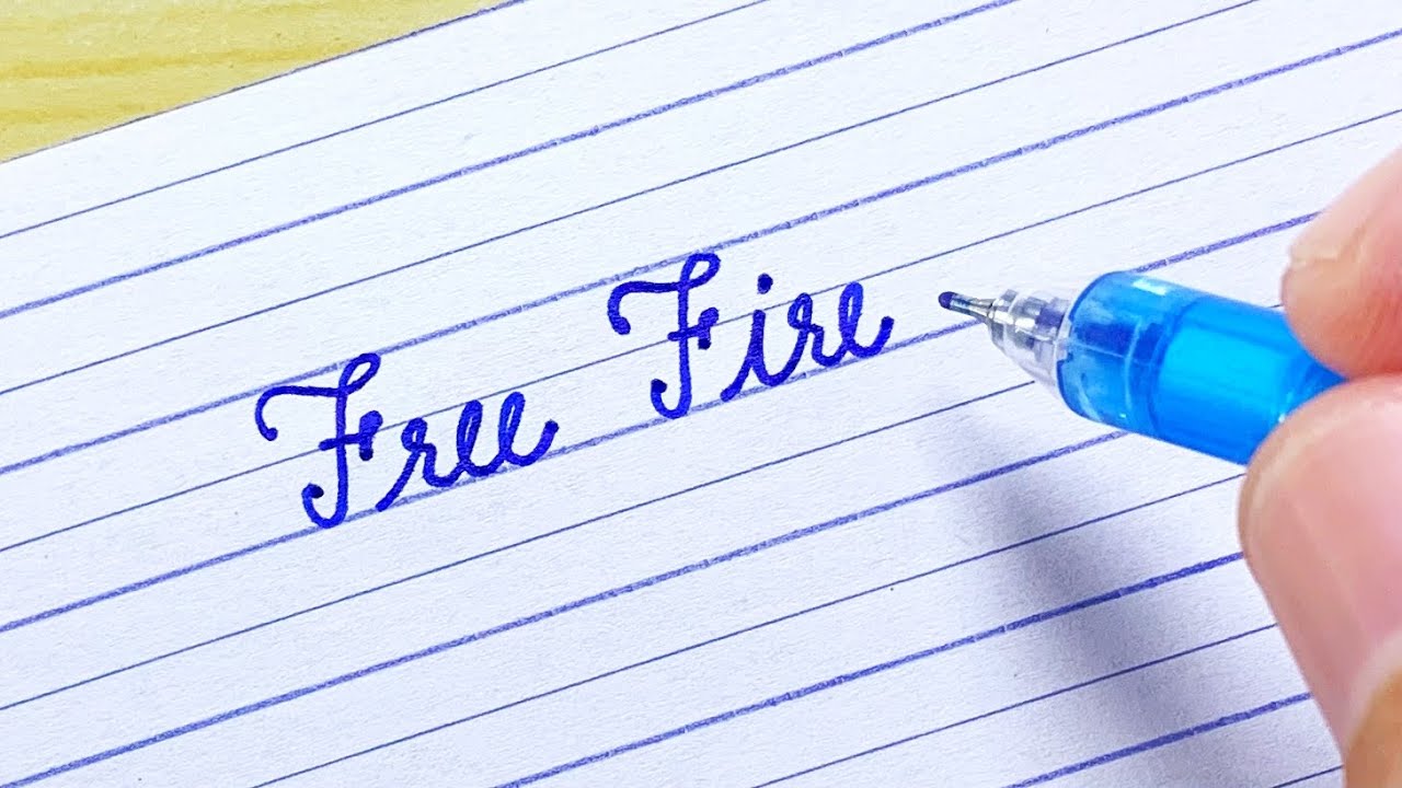 Free Fire” in Beautiful cursive handwriting | Calligraphy - YouTube